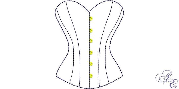 Art of Embroidery - Outline Overbust Corset Small - Machine Embroidery ...