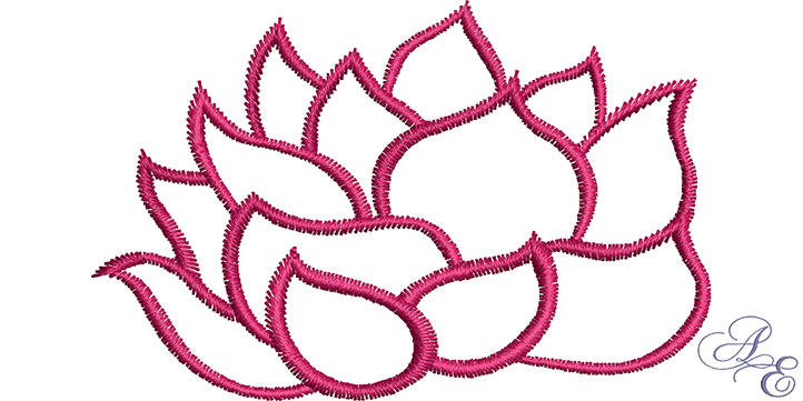 Lotus Outline (Large) - Art of Embroidery