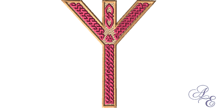 Celtic Knot Algiz Rune - Art of Embroidery
