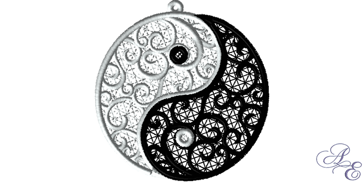 FSL Curly Yin Yang (Large) - Art of Embroidery